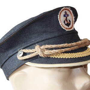 Sea, Denim, Captain's Hat, Yacht Hat, Boat Hat, Navy Captain Hat ...