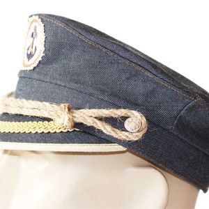 Sea, Denim, Captain's Hat, Yacht Hat, Boat Hat, Navy Captain Hat ...