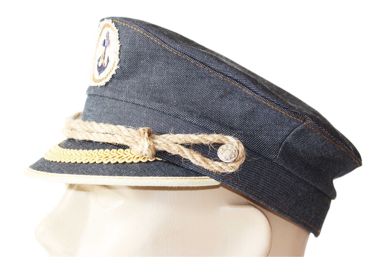Sea Denim Captain's Hat Yacht Hat Boat Hat Navy - Etsy