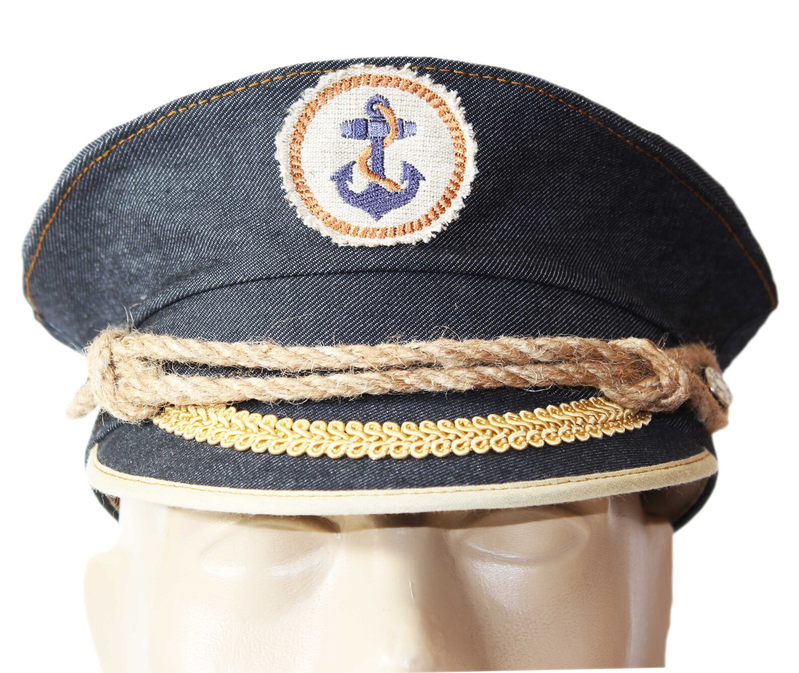 Sea, Denim, Captain's Hat, Yacht Hat, Boat Hat, Navy Captain Hat ...