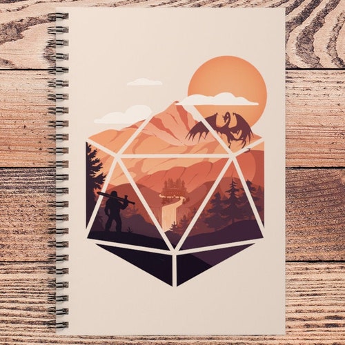 Mountain D20 Dnd Notebook Spiral Gift for Dnd Players - Etsy