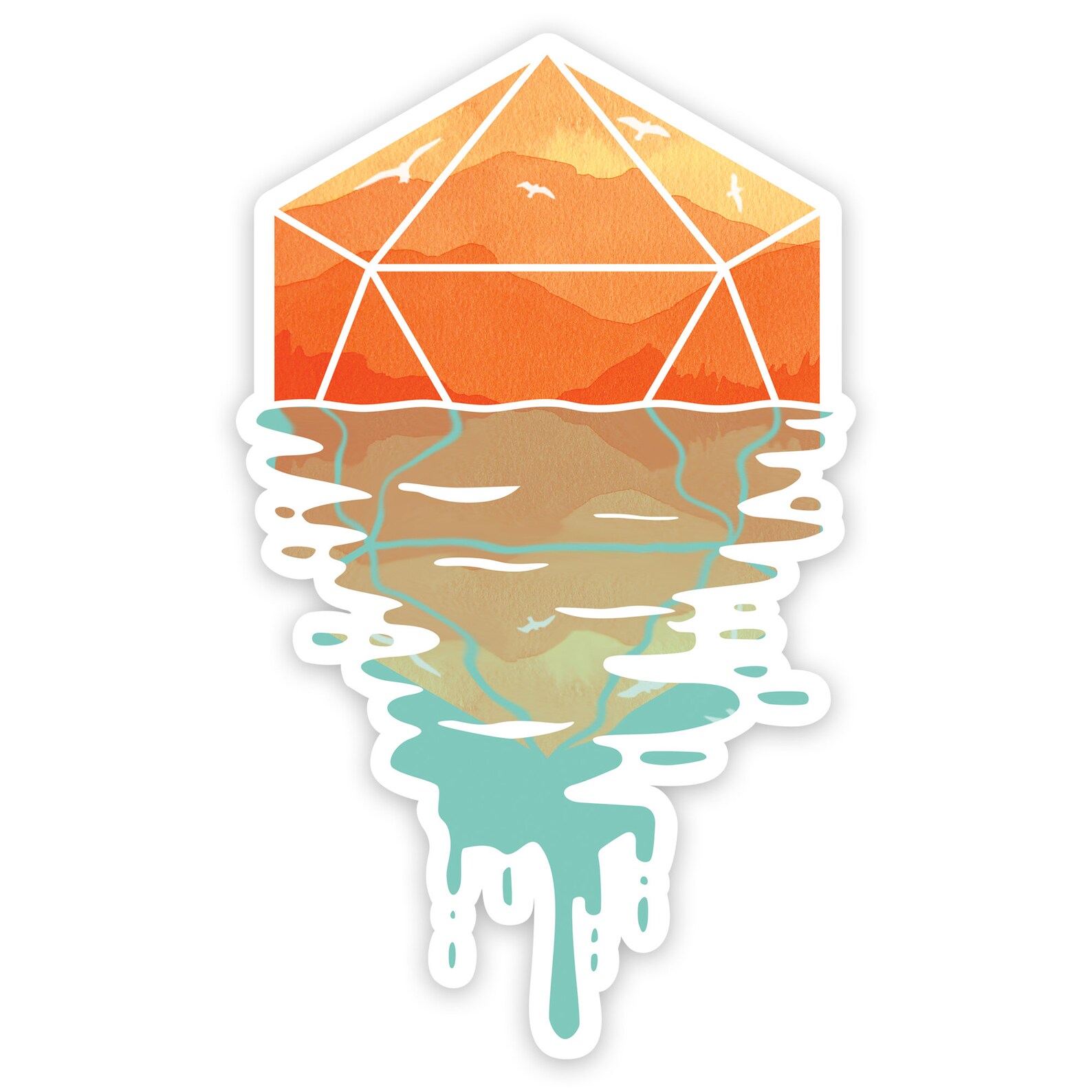 A D20 Sunset Dnd Sticker | Dnd Gift | GM | Dungeons & Dragons | Dice ...