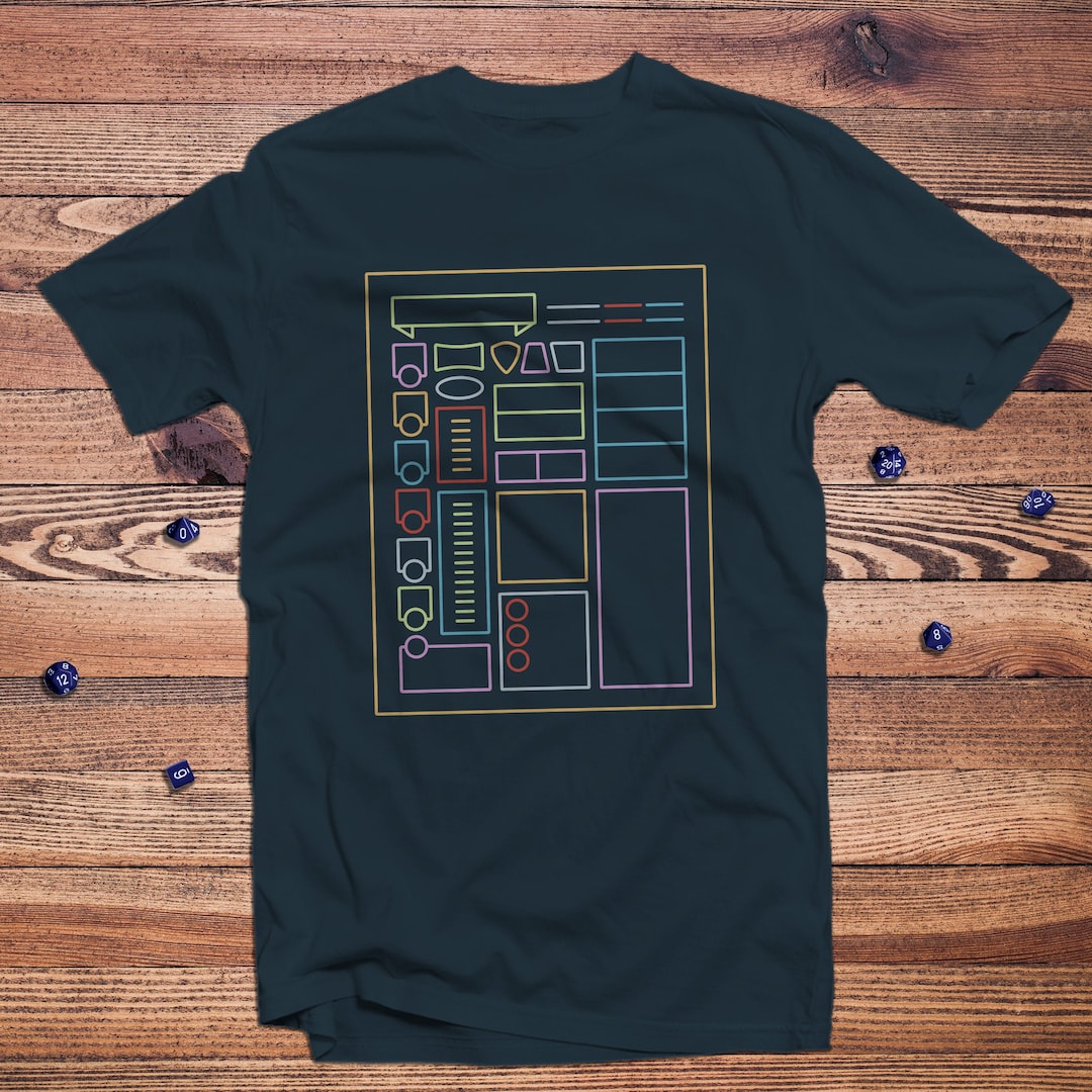 Character Sheet Dnd Shirt | Dungeons & Dragons | Gifts for Geeks ...