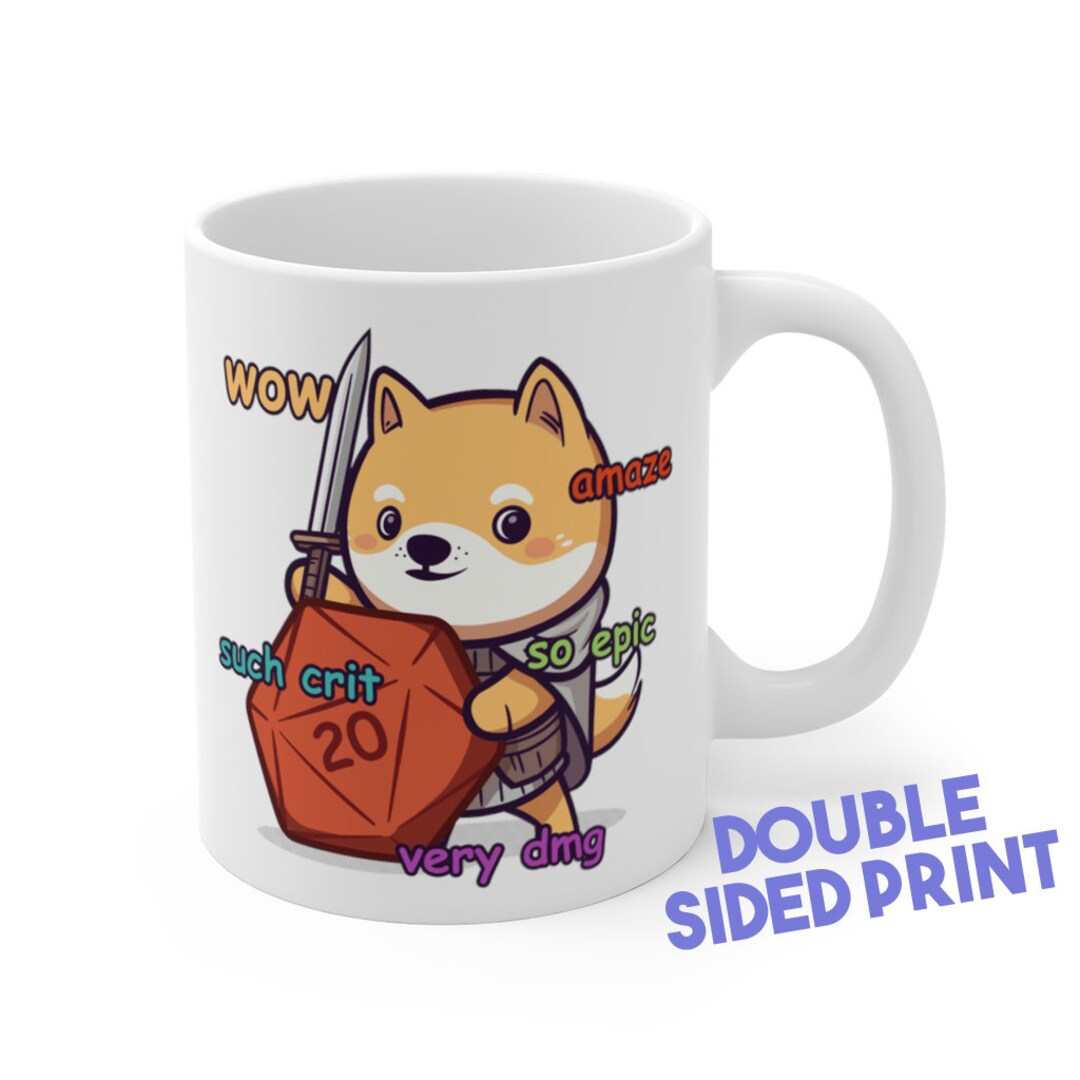 Wow Such Crit Mug Dungeons and Dragons Doge Meme Gift Pathfinder Dnd Cup - Etsy