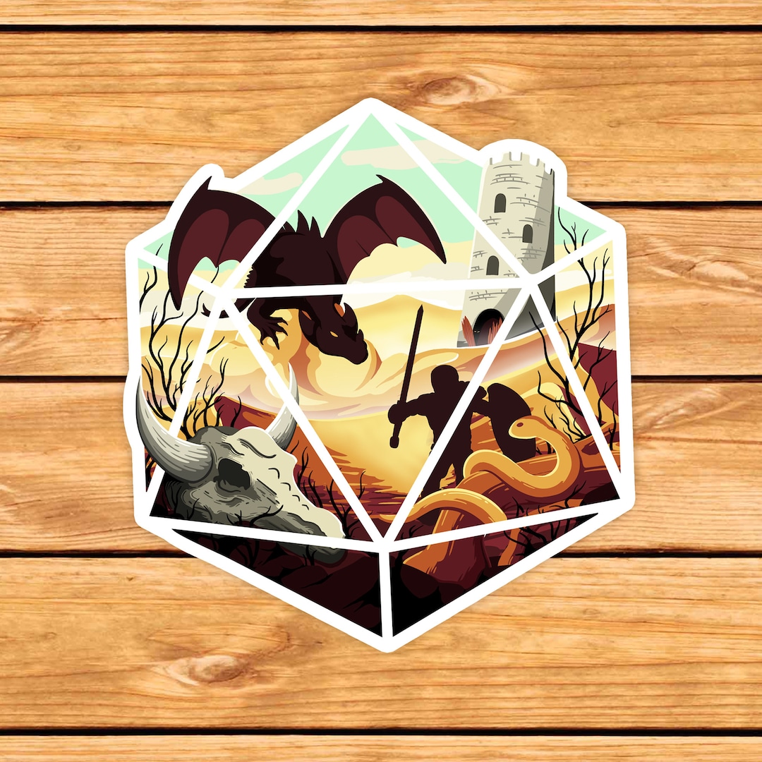 Dragon D20 Sticker | Dungeon Master | Dnd | Dnd Gifts | Dnd Stickers ...