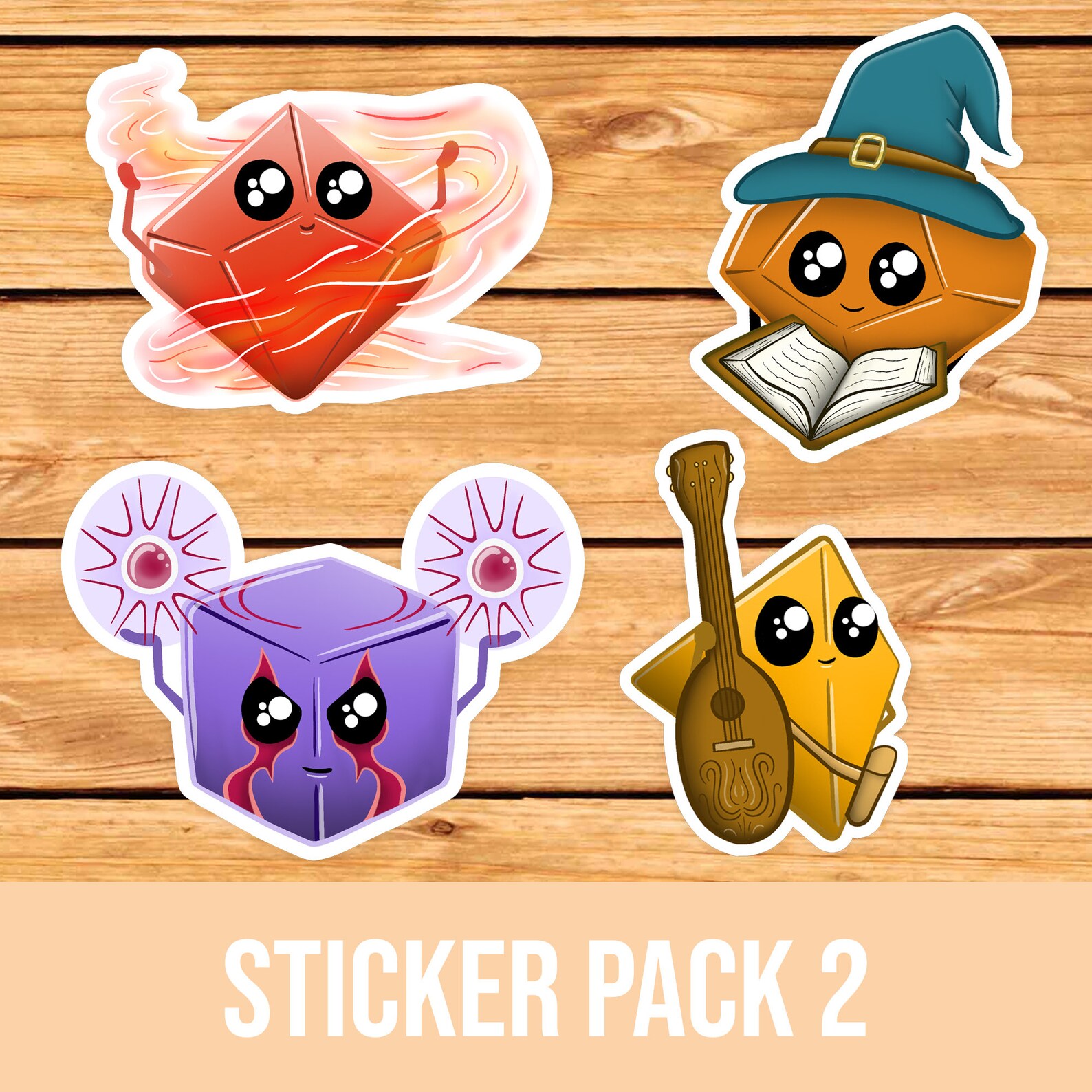 Cute Dice Sticker Packs Cute Dnd Gift Kawaii Gift for Dm - Etsy