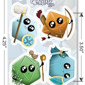 Cute Dice Sticker Packs | Cute Dnd Gift | Kawaii Gift for Dm | Dungeons ...
