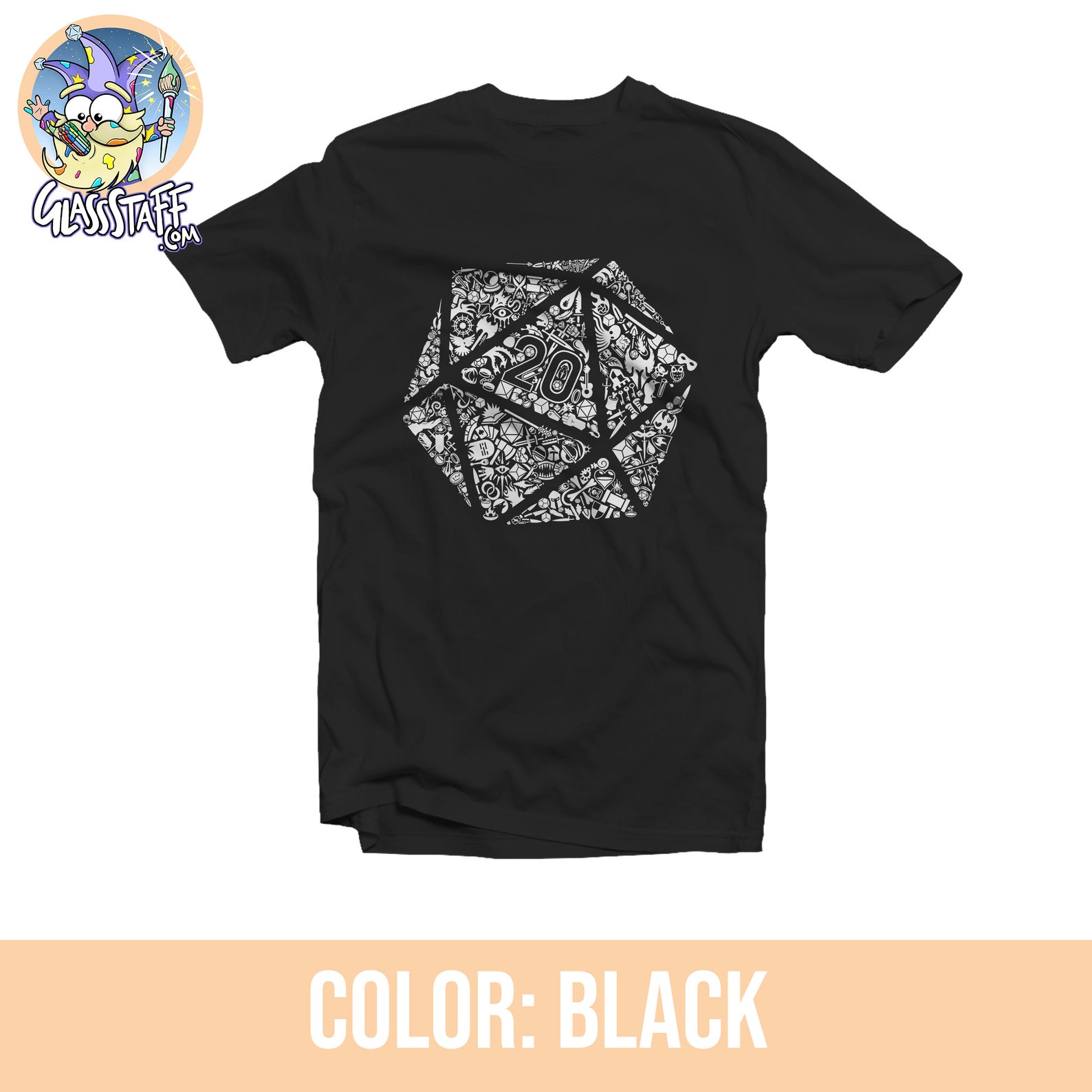 Mosaic D20 Dnd Shirt | Dungeons & Dragons | Gifts for Geeks | Dungeon ...