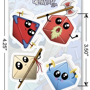 Cute Dice Sticker Packs | Cute Dnd Gift | Kawaii Gift for Dm | Dungeons ...