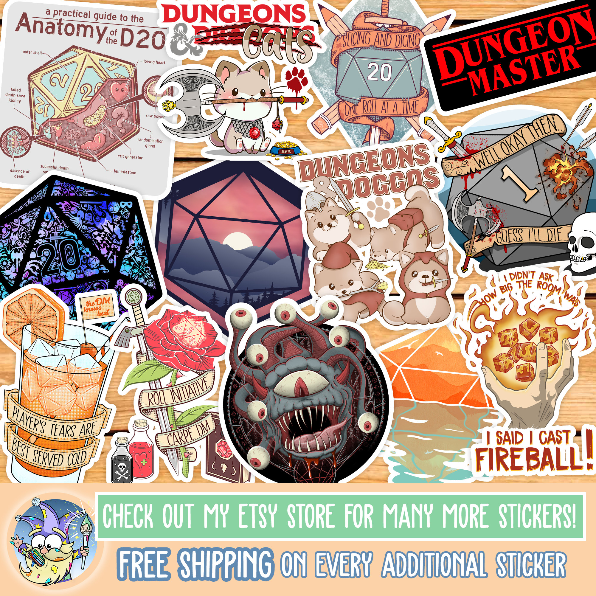 Anatomy of the D20 Sticker | Dnd Gift | GM | Dungeons & Dragons | Dice ...