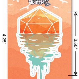 A D20 Sunset Dnd Sticker | Dnd Gift | GM | Dungeons & Dragons | Dice ...