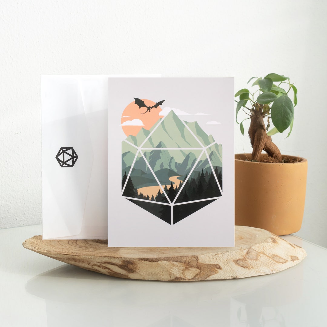 A D20 Scene Postcard DND Dice Dungeons & Dragons Greetings Card - Etsy