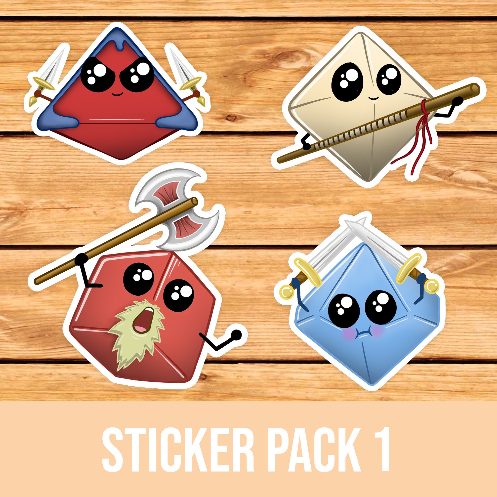 Cute Dice Sticker Packs Cute Dnd Gift Kawaii Gift for Dm - Etsy