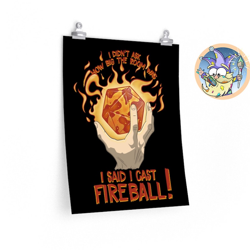 I Cast Fireball D20 poster Spellcaster gifts for dnd | Etsy