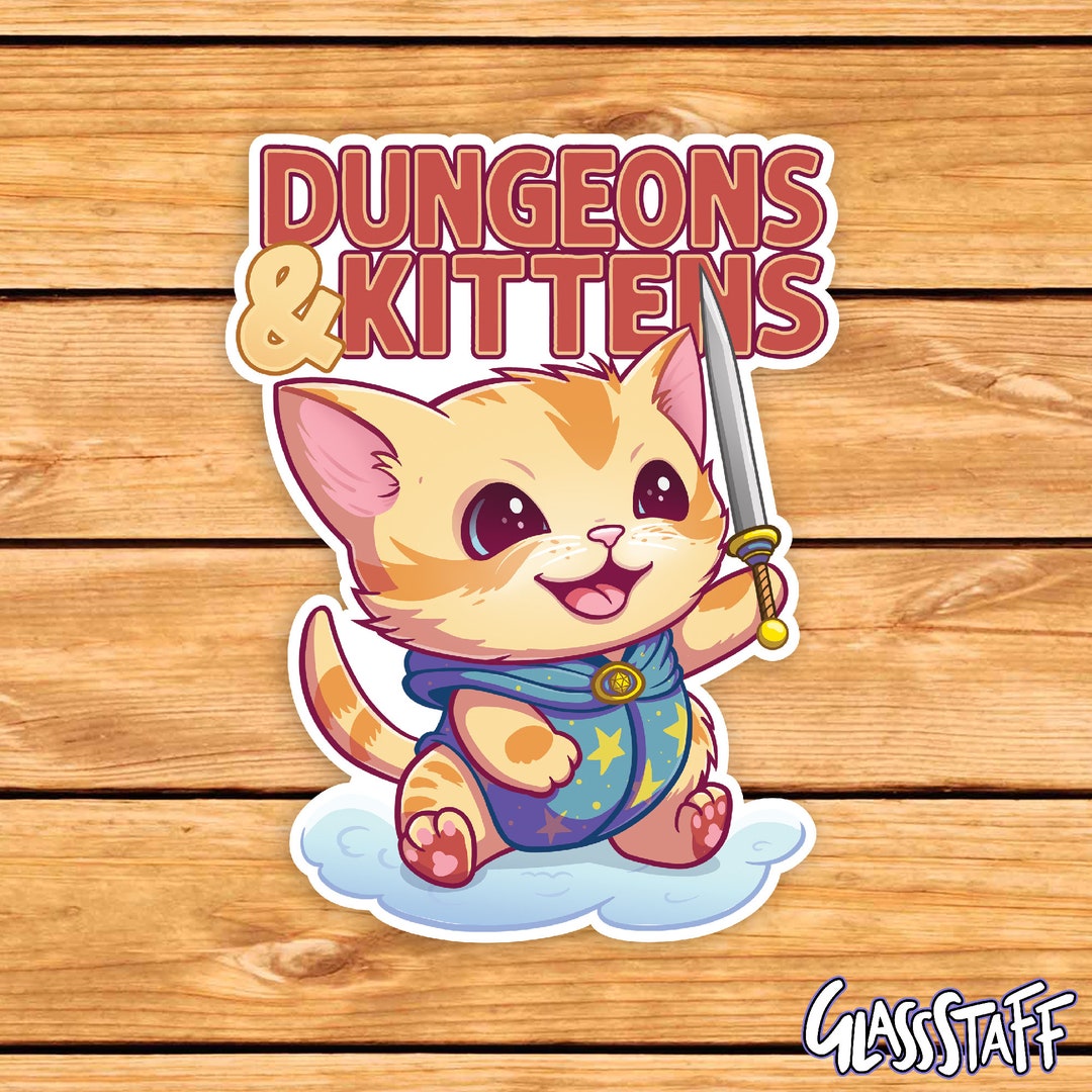 Dungeons and Kittens | Cat Dnd Sticker | Dnd Neko Gift | GM | Dungeons ...