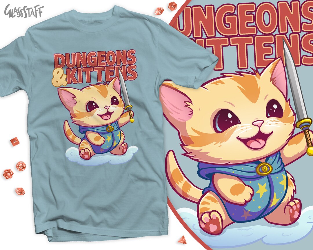 Dungeons & Kittens Shirt | Cute | Dungeons and Dragons | Cat Lover ...