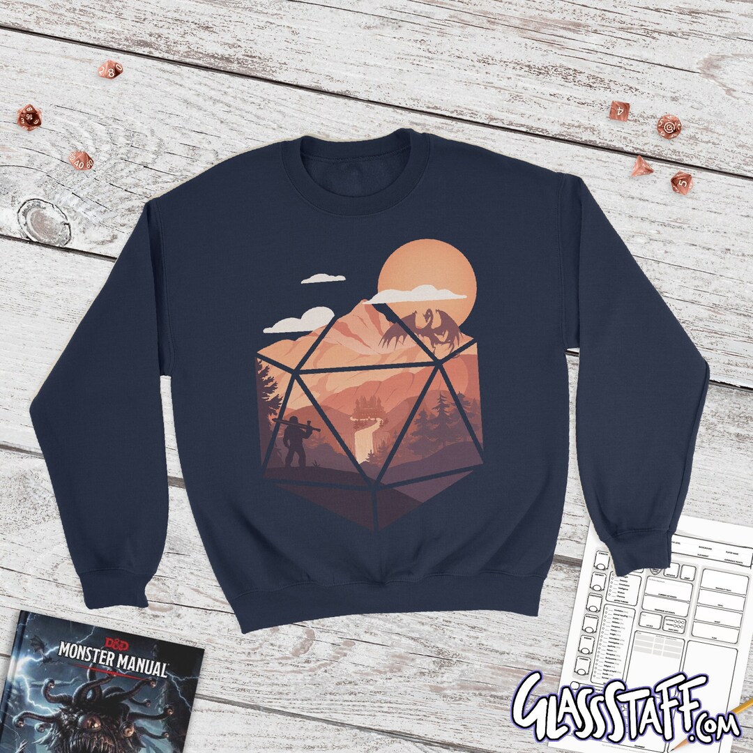The D20 Hero Sweatshirt | Dnd Art | Gift for Dnd Players | Dungeons and ...