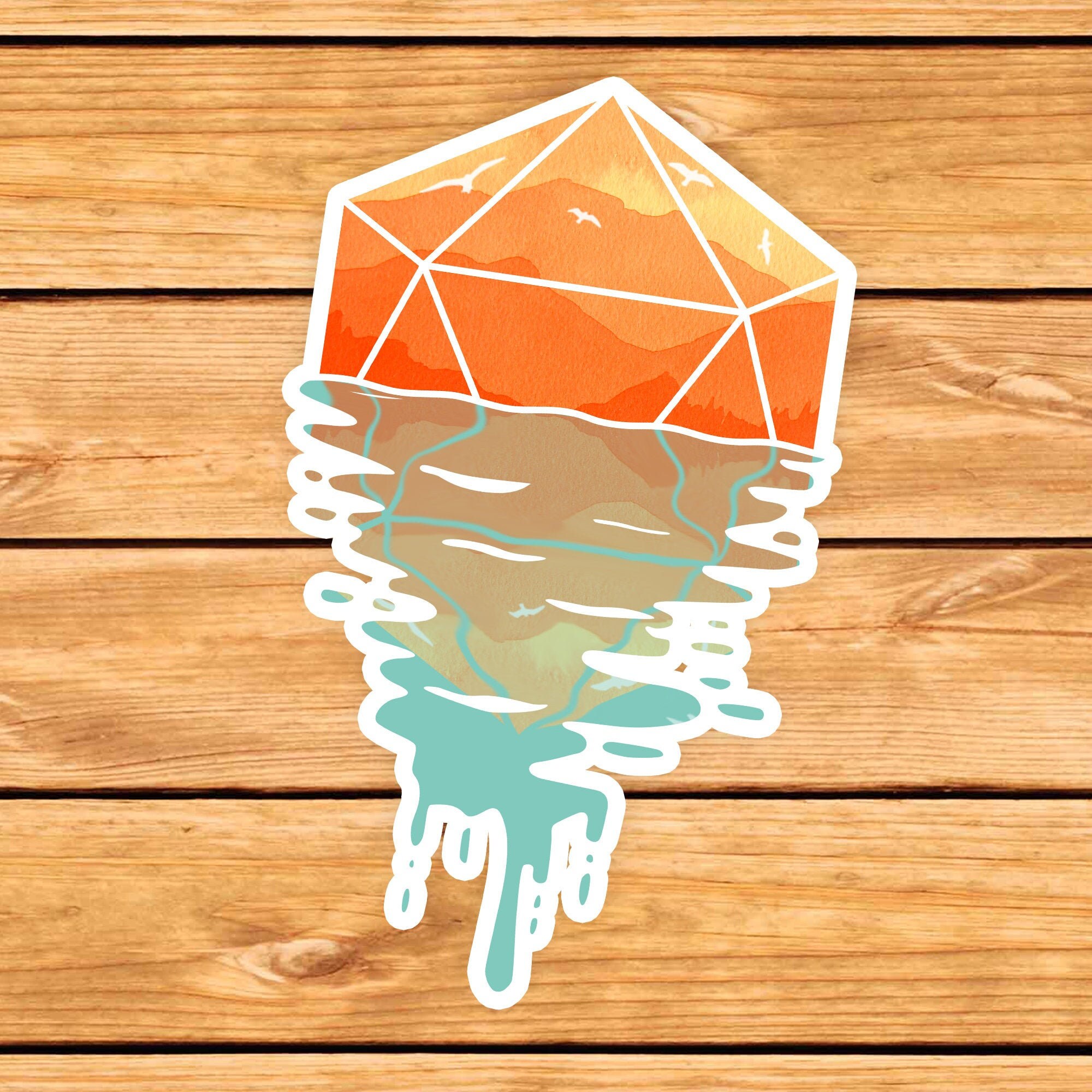 A D20 Sunset Dnd Sticker Dnd Gift GM Dungeons & Dragons | Etsy