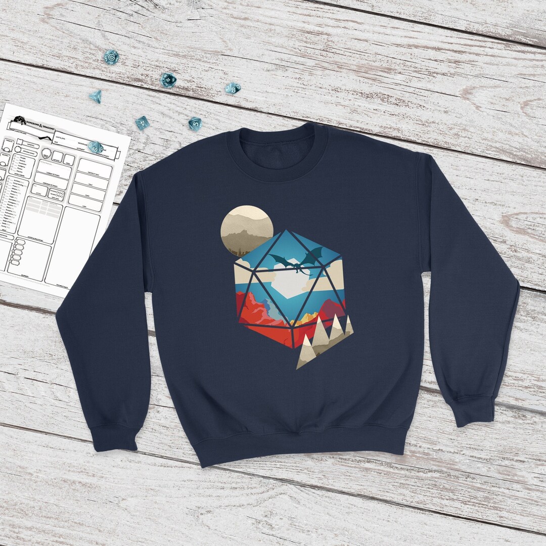D20 World Dnd Sweatshirt | Dnd | Dungeons and Dragons | DM Gift | Gift ...