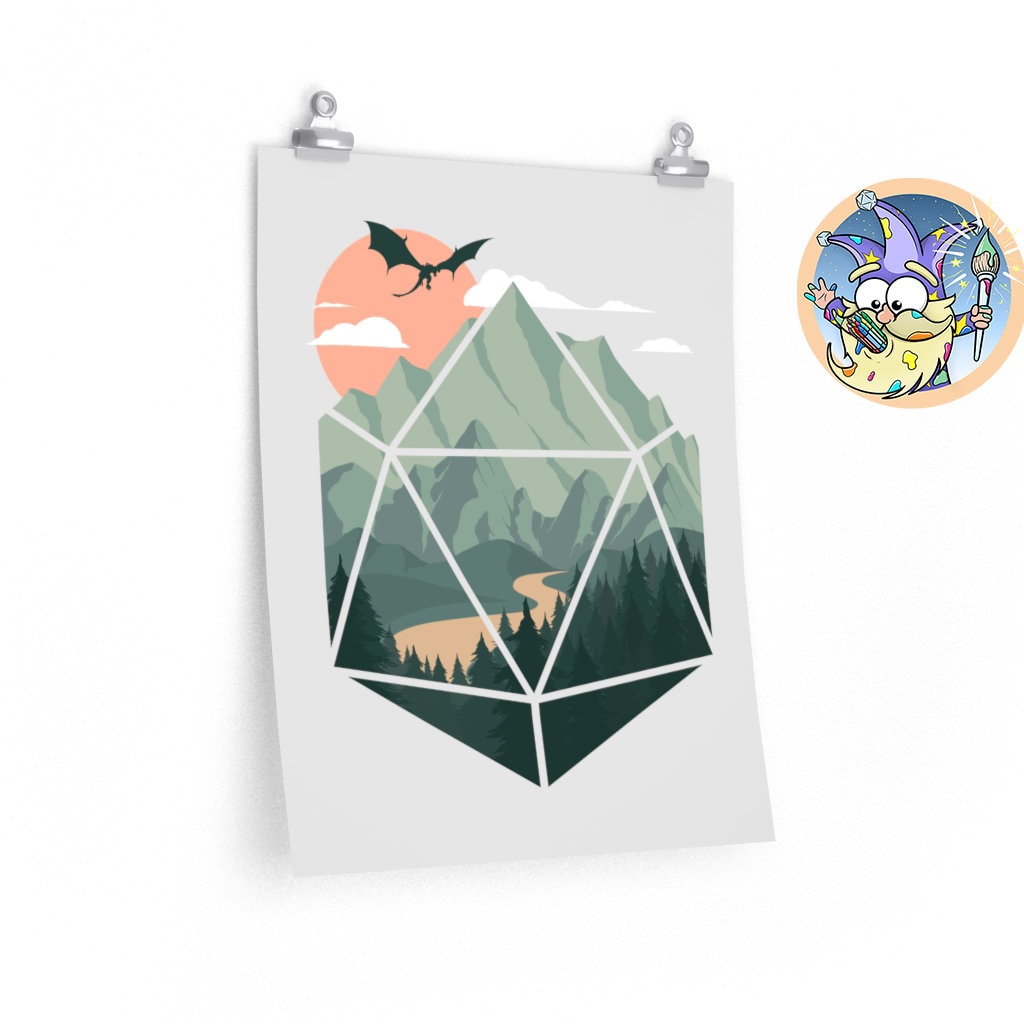 A D20 Scene Poster | Dnd Gift | Dungeons and Dragons Present | Rpg ...