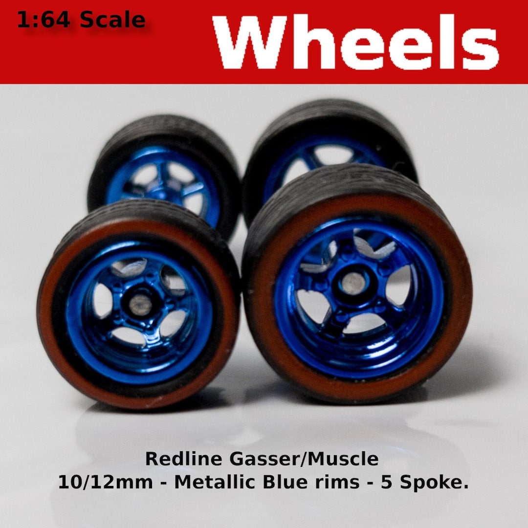 Gasser/muscle Car - Metallic Blue Wheels - Redline - 10mm/12mm - Etsy