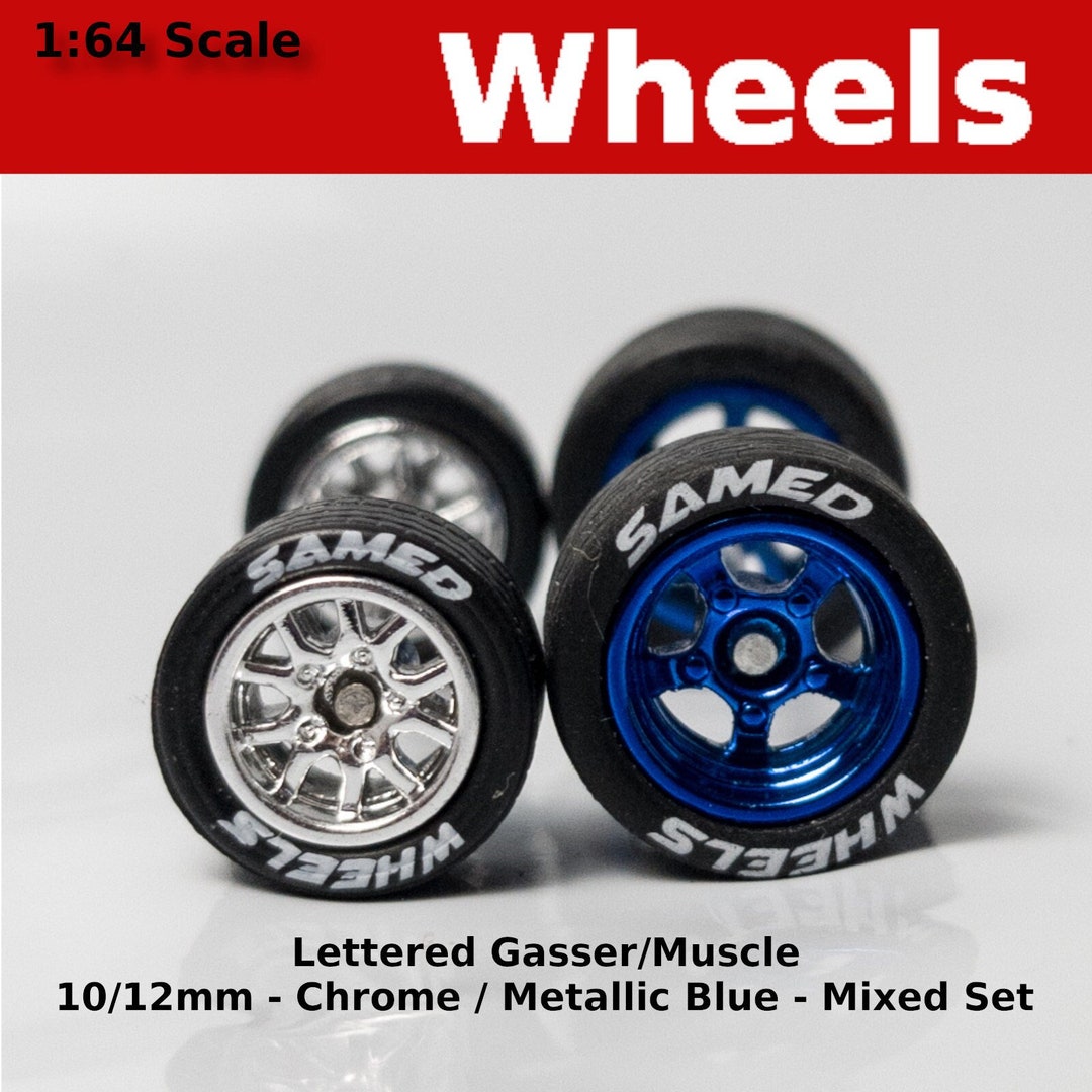 Gasser/muscle Car - Metallic Blue 5 Spoke and Chrome 10 Spoke Wheels ...