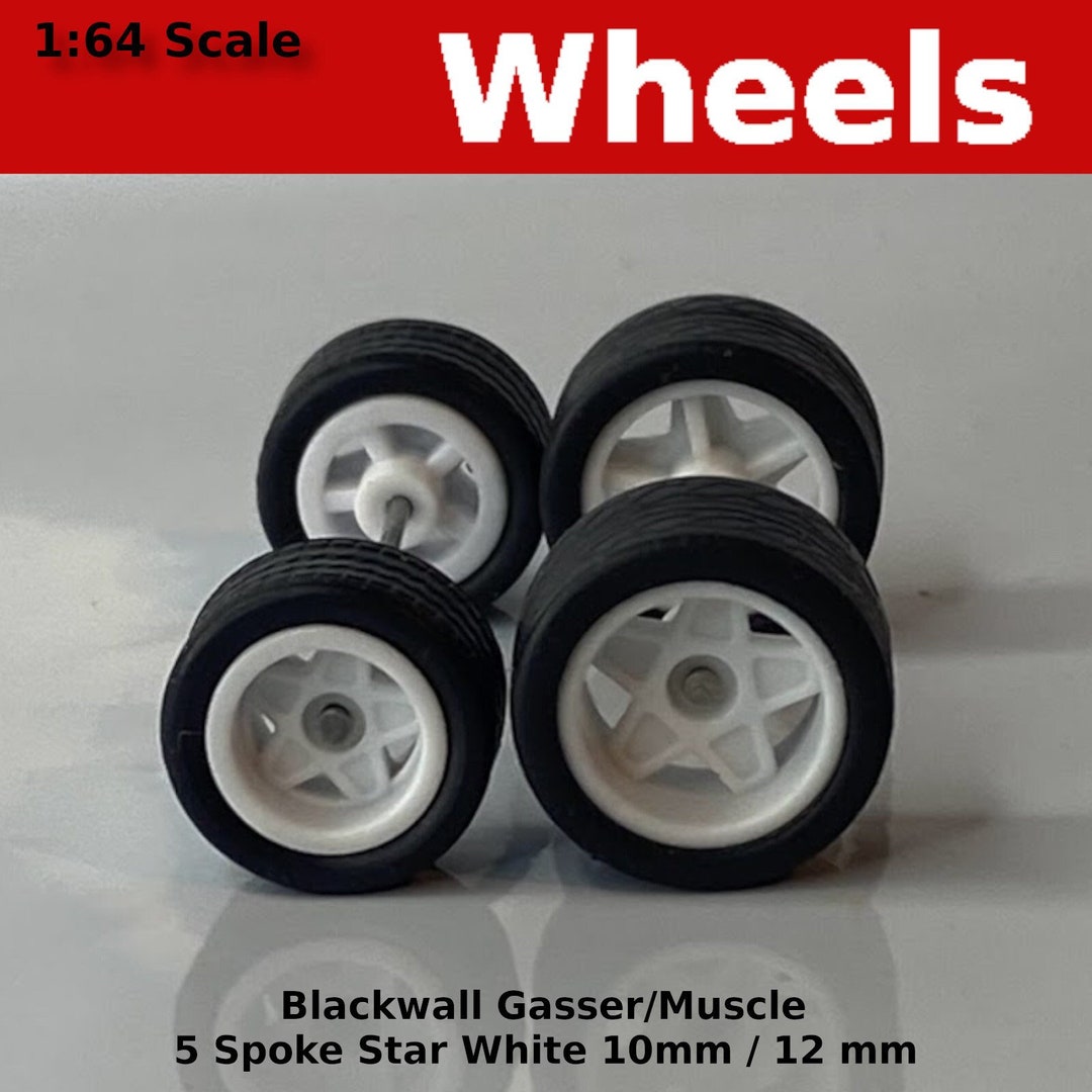 Gasser/muscle Car - White Star Wheels - 10mm/12mm - Etsy