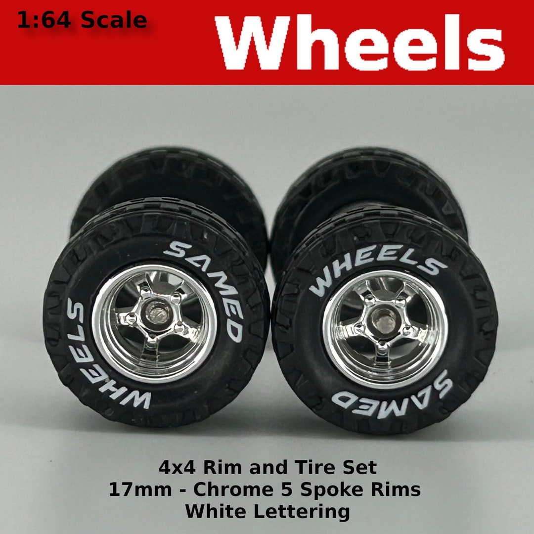 17mm 4x4 Truck Tire Sets - Chrome 5 Spoke White Lettering - Etsy