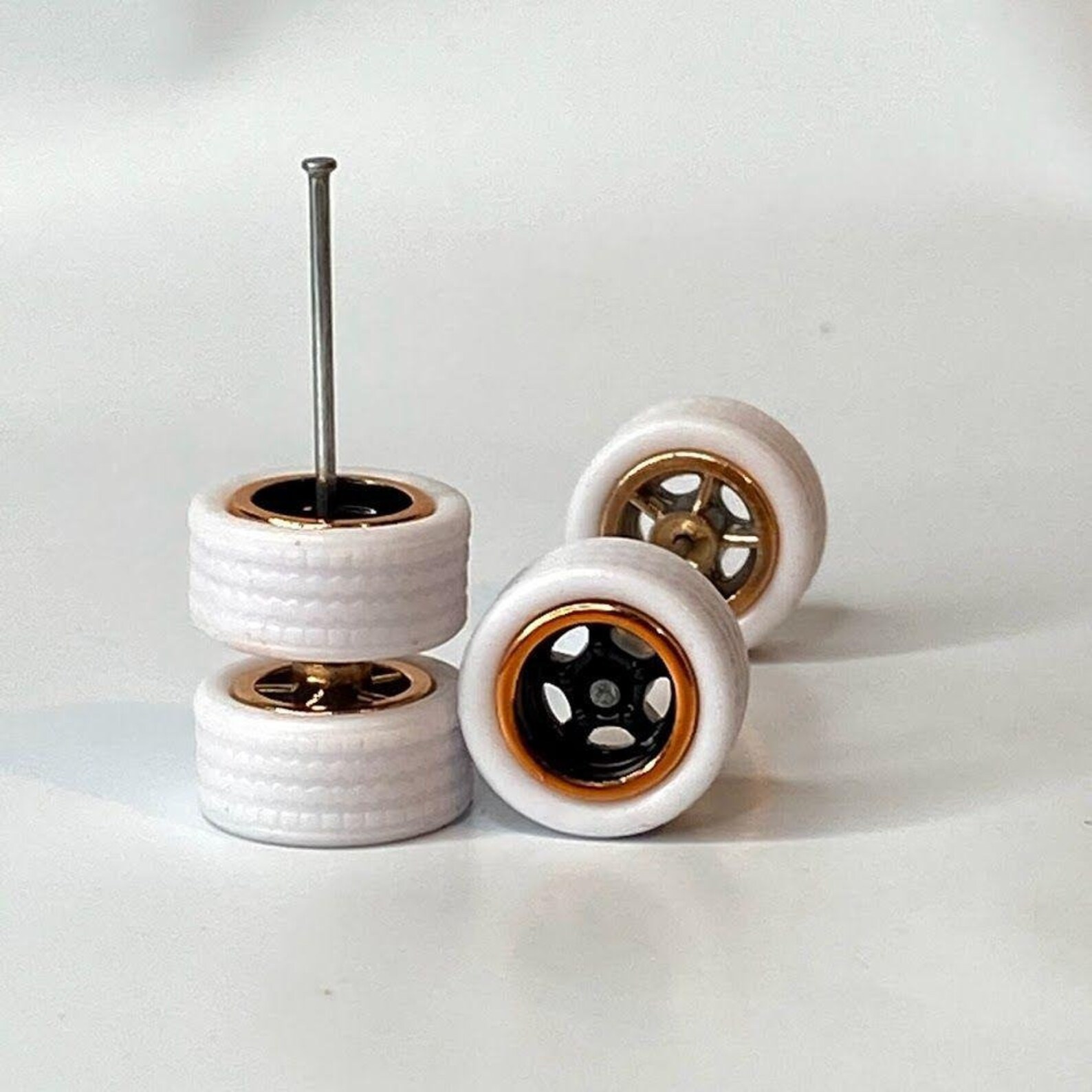 5 spoke Bronze and Black with White Tires Wheels and Tires | Etsy