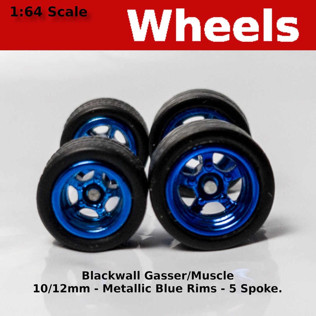 Gasser/muscle Car - Metallic Blue Wheels - Blackwall - 10mm/12mm - Etsy