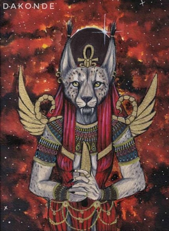 Mafdet Egyptian Godess Print | Etsy