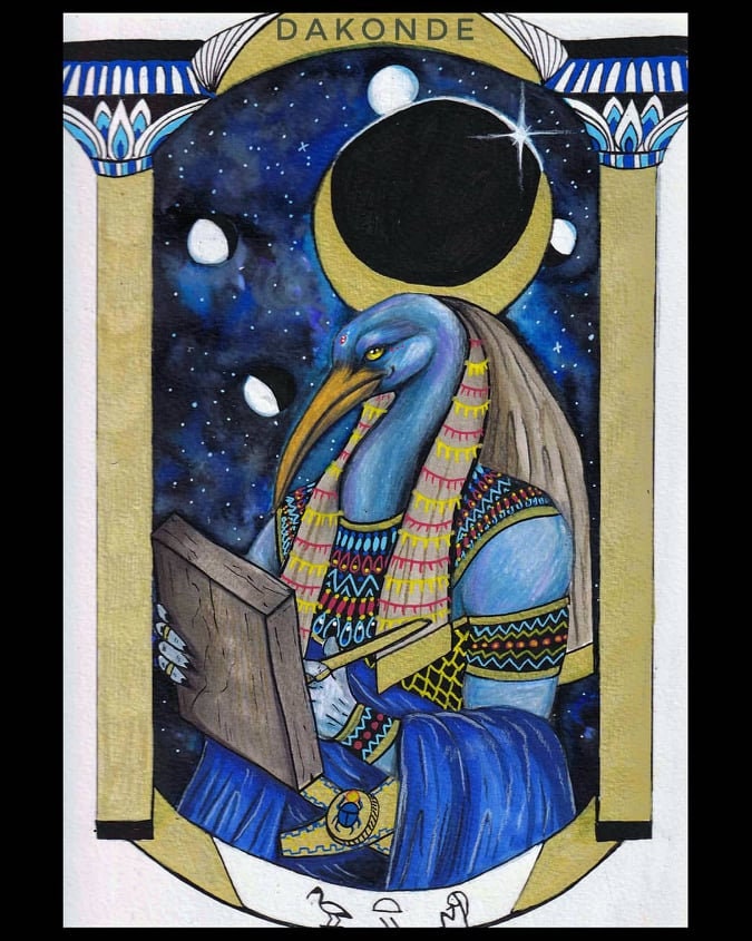 Egyptian God Thoth Drawing