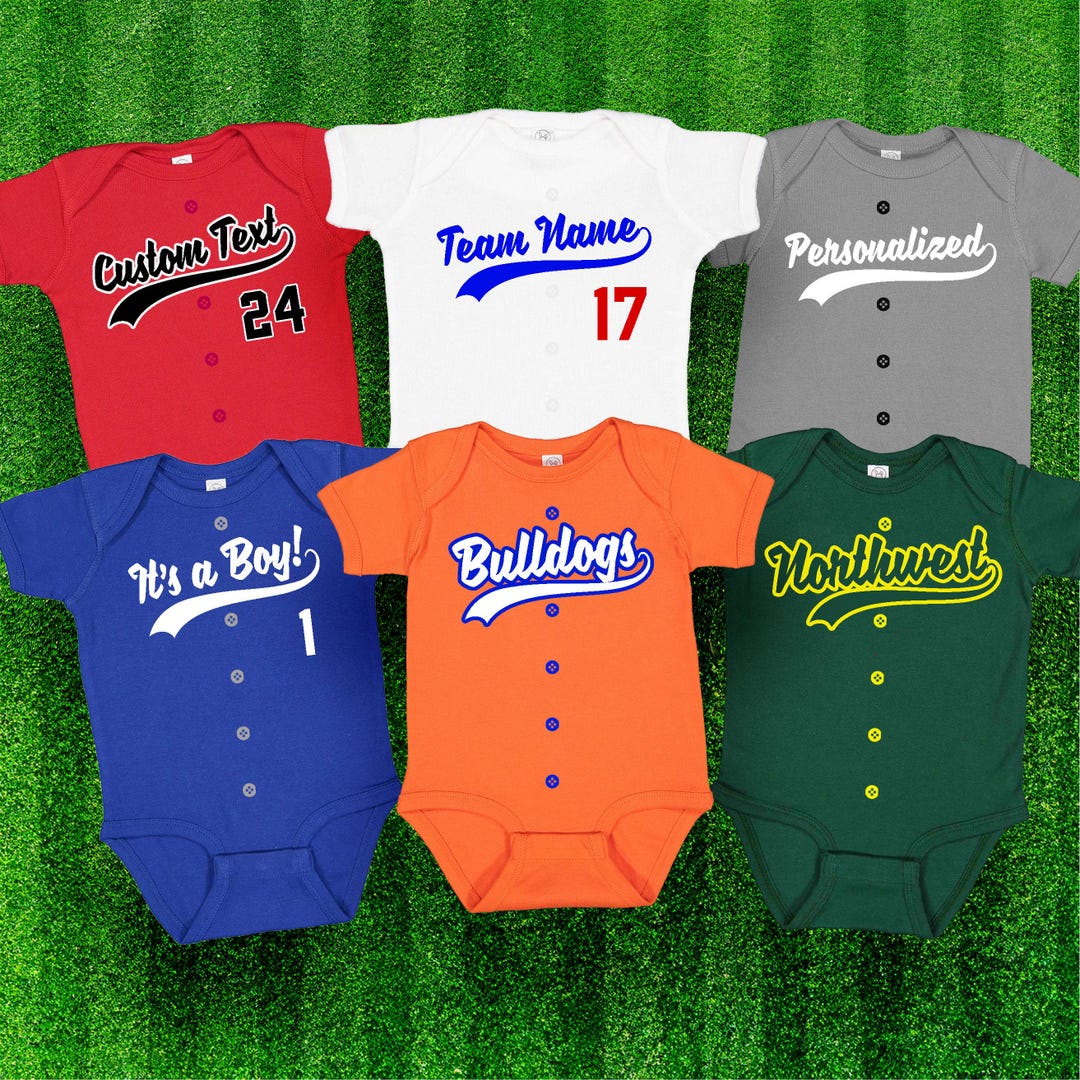 Custom Baby Baseball Jersey Bodysuits Personalization Available BB1 - Etsy