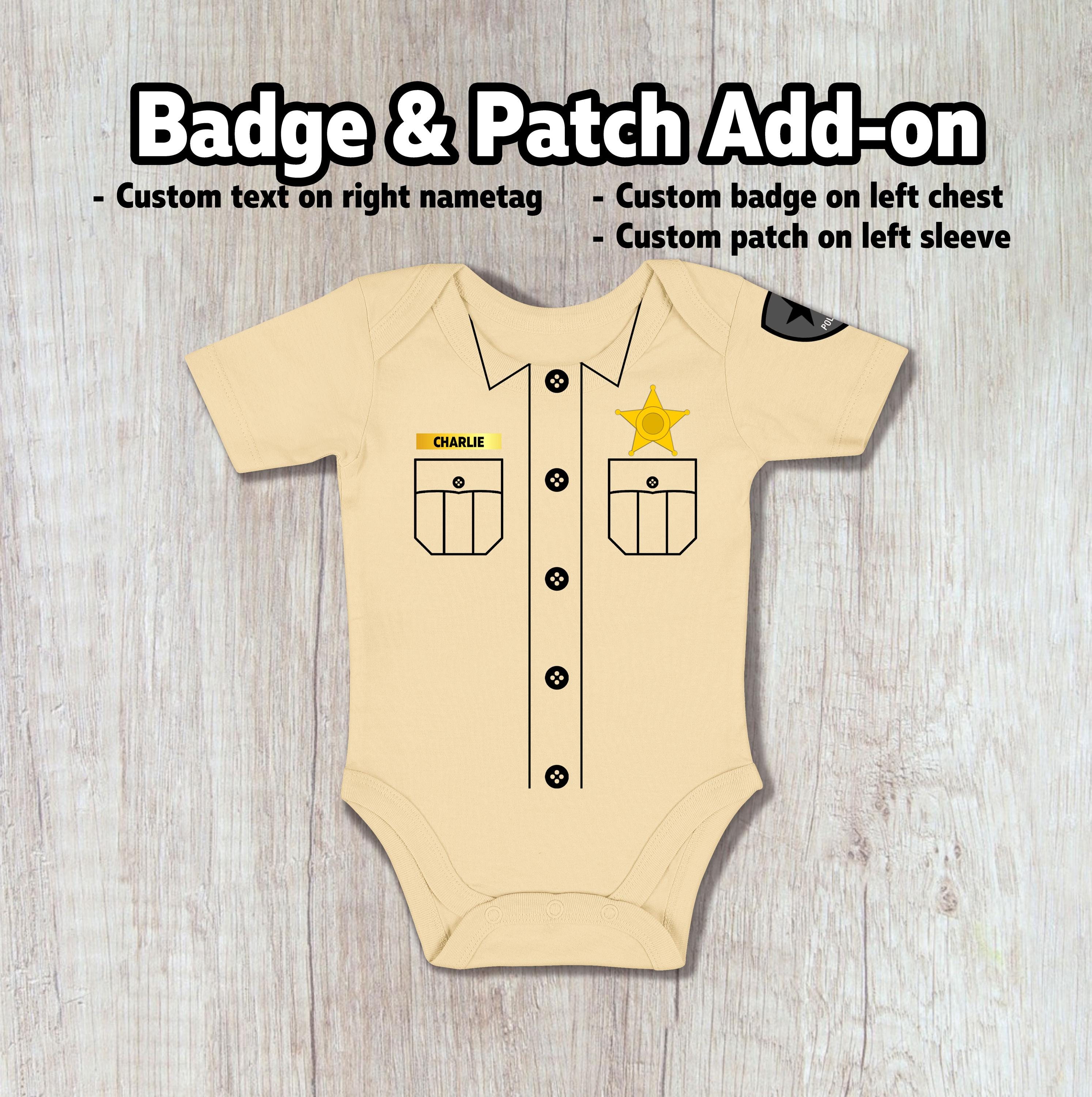Custom Police Uniform Themed Baby Bodysuits. Personalization Available ...