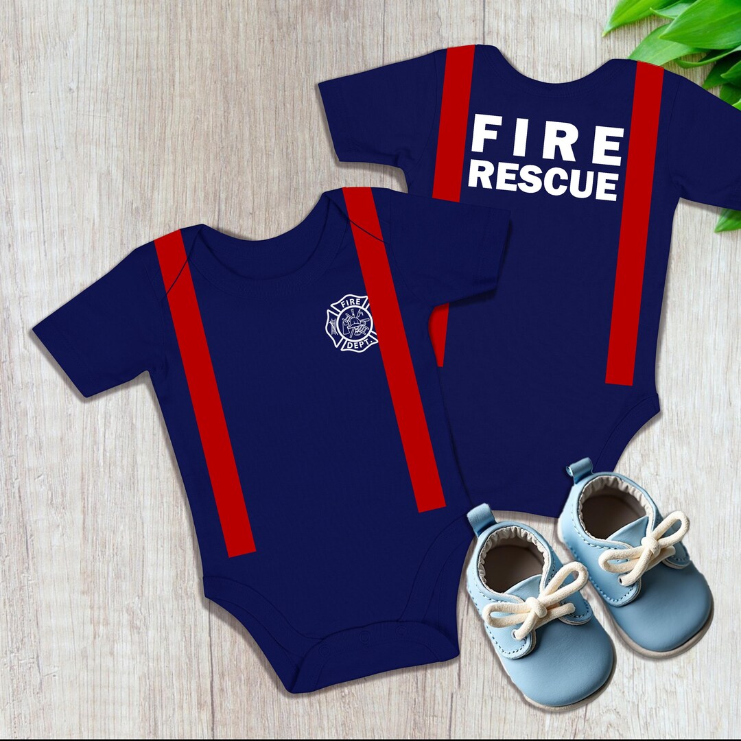 Firefighter Uniform Themed Baby Bodysuits. Personalization Available - Etsy