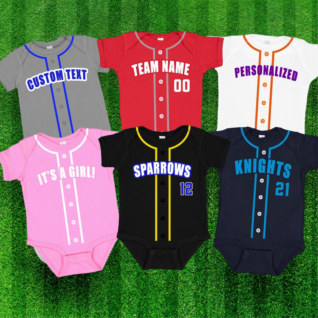 Custom Baby Baseball Jersey Bodysuits Personalization Available BB5 - Etsy