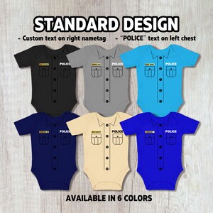 Custom Police Uniform Themed Baby Bodysuits. Personalization Available ...