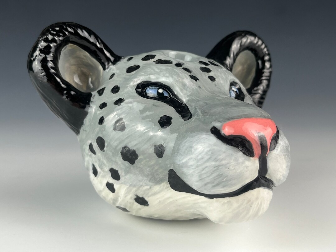 Snow Leopard Pipe Handmade Ceramic Pipe - Etsy