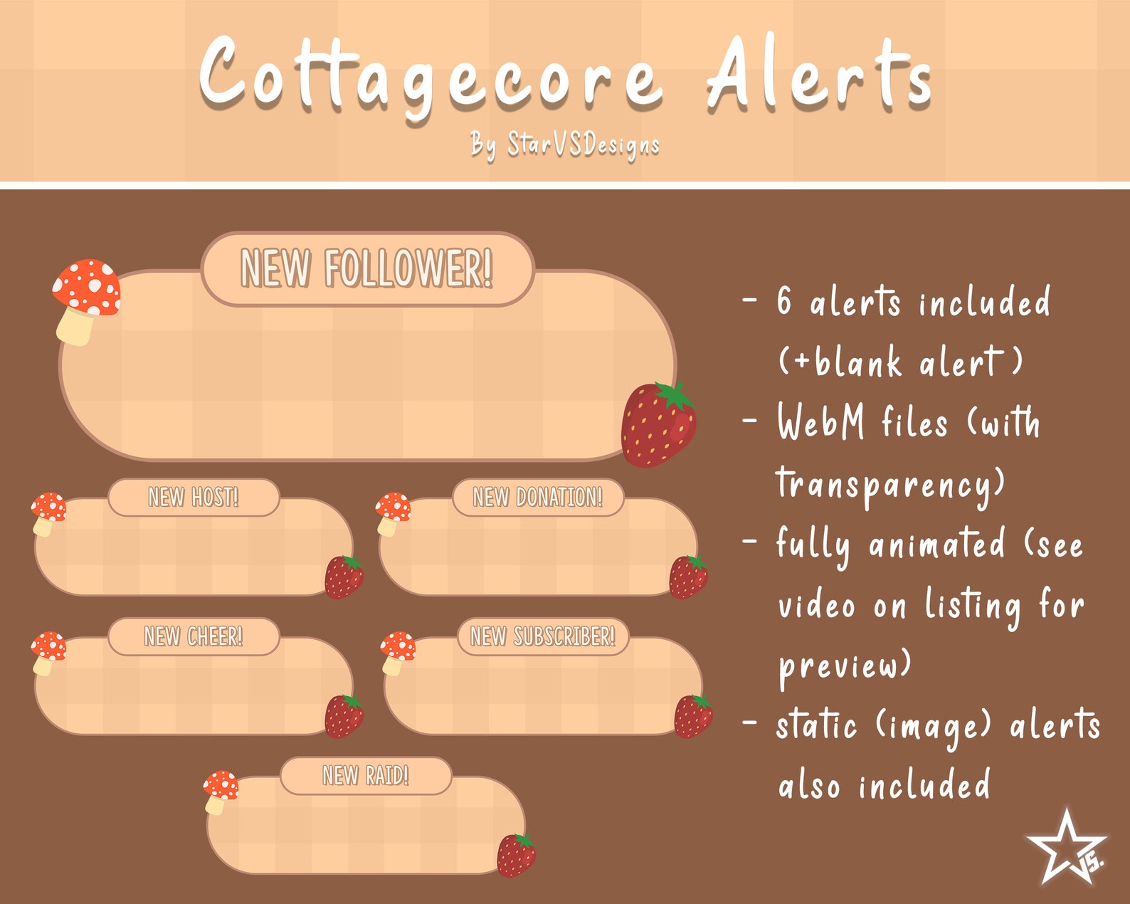 ANIMATED Twitch Cottagecore Stream Package - Screens, Overlay, Panels ...