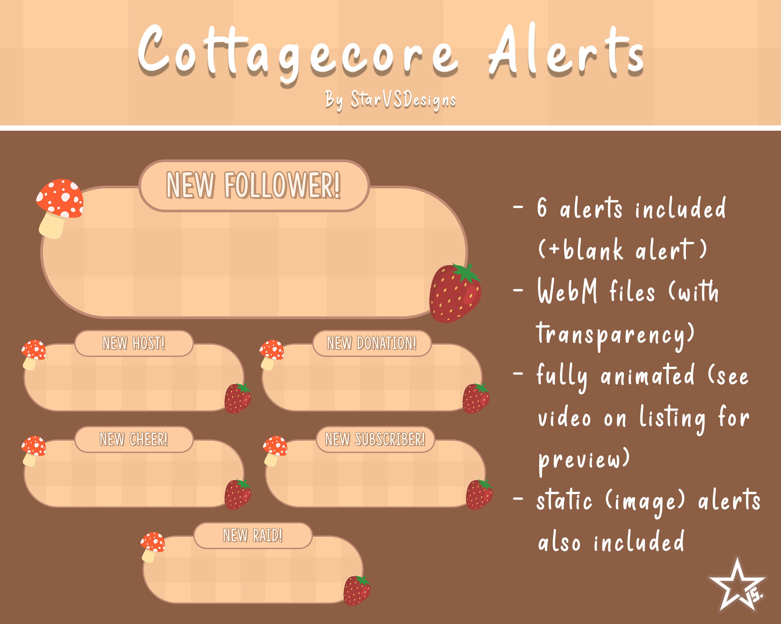 ANIMATED Twitch Cottagecore Stream Package Screens Overlay | Etsy