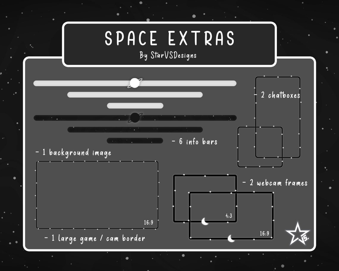 ANIMATED Twitch Simple Space Stream Package Screen Overlay - Etsy