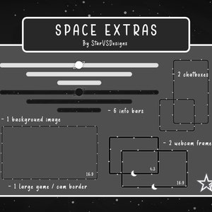 ANIMATED Twitch Simple Space Stream Package - Screen, Overlay, Panels ...