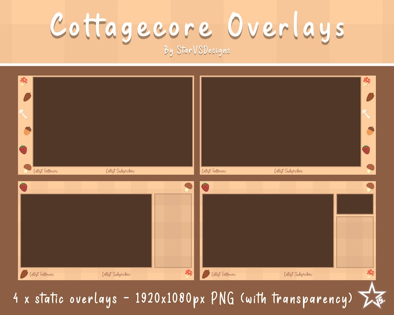 ANIMATED Twitch Cottagecore Stream Package - Screens, Overlay, Panels ...