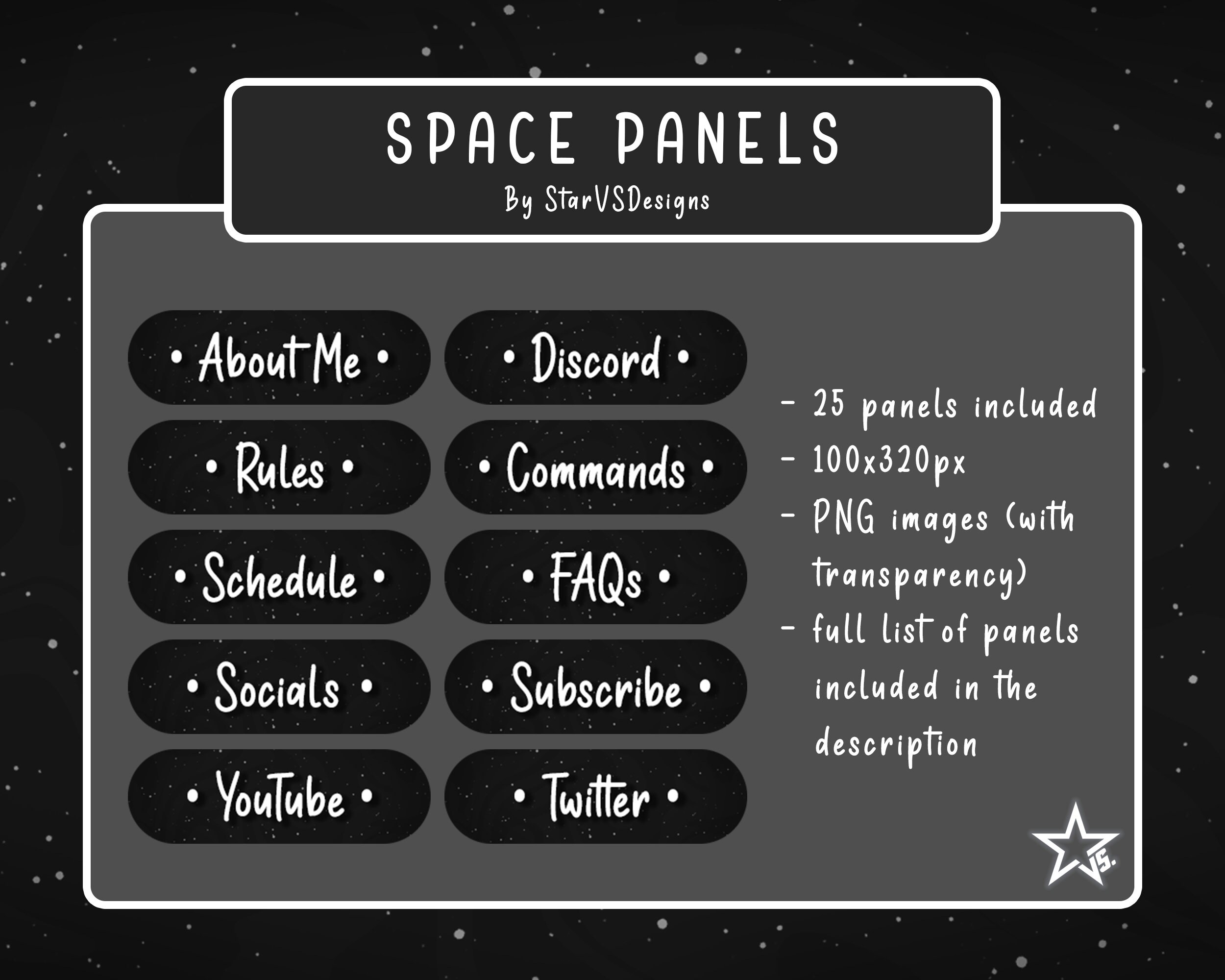 ANIMATED Twitch Simple Space Stream Package - Screen, Overlay, Panels ...