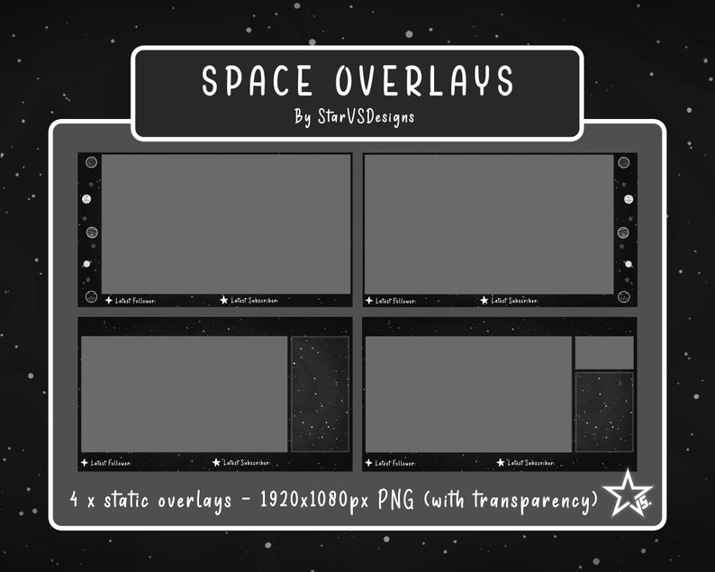 ANIMATED Twitch Simple Space Stream Package Screens | Etsy