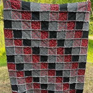 Watermelon Rag Quilt Throw, Quilts, Summer Quilt, Picnic Quilt, Country ...