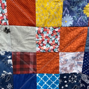 Blue Scrappy Rag Quilt Throw, One of a Kind Quilt, Scrappy Quilt, Rag ...