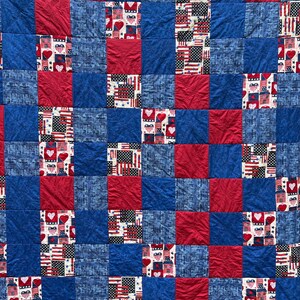 Americana Flag Rag Quilt Throw, Patriotic Quilt, Rag Quilt - Etsy