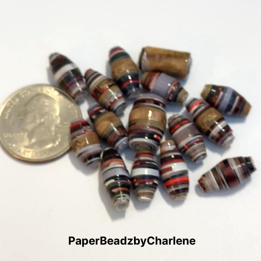 15 Handmade Paper Beads | Jewelry Making | DIY | Craft Beads | Handmade ...