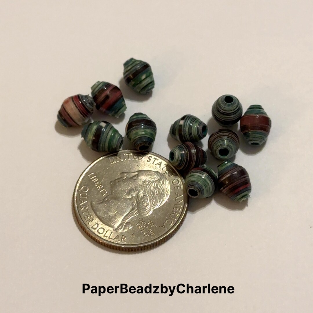 12 Handmade Paper Beads | Jewelry Making | DIY | Craft Beads | Handmade ...